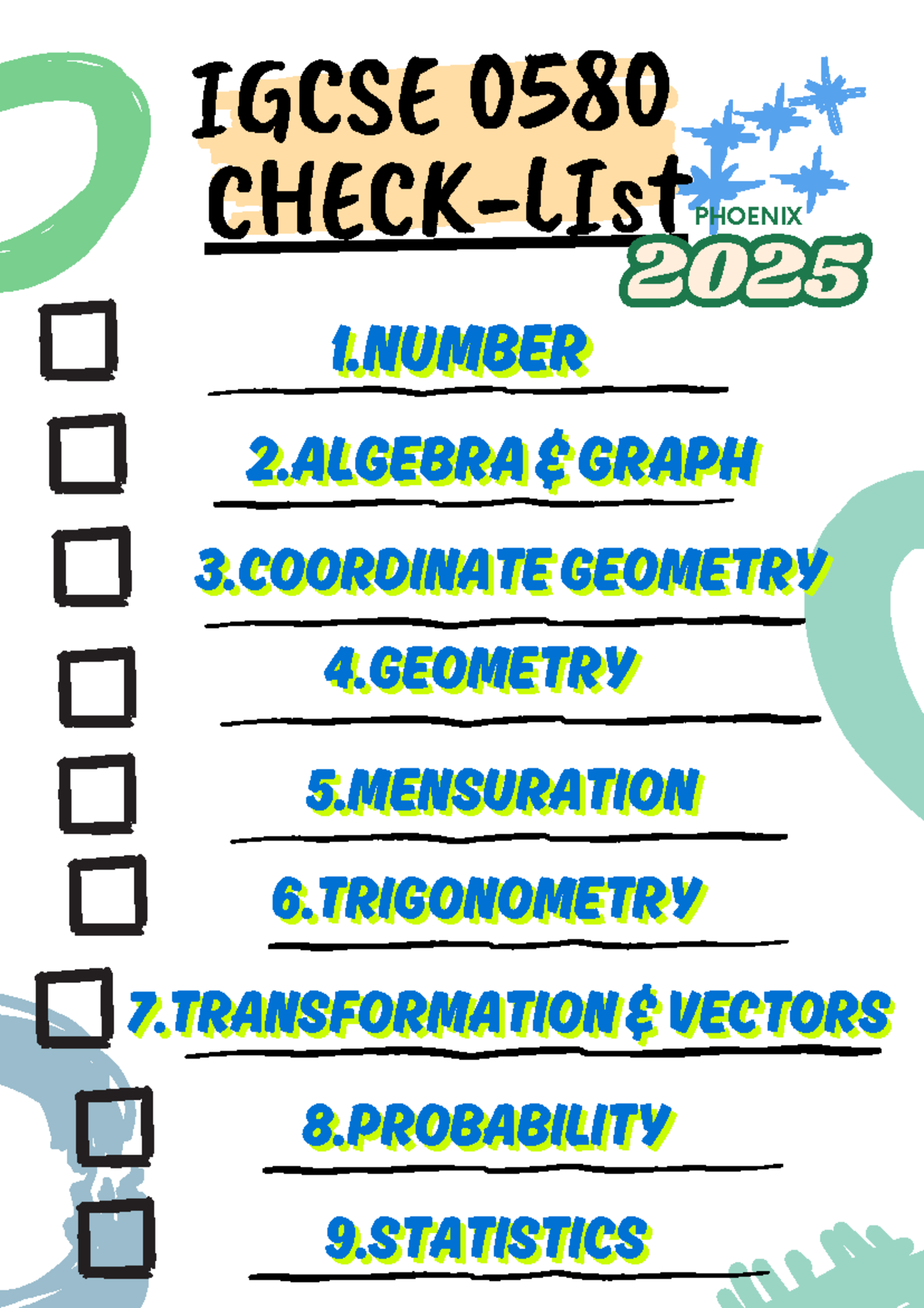IGCSE 0580 Learner Guide: Comprehensive Algebra & Geometry Review - Studocu