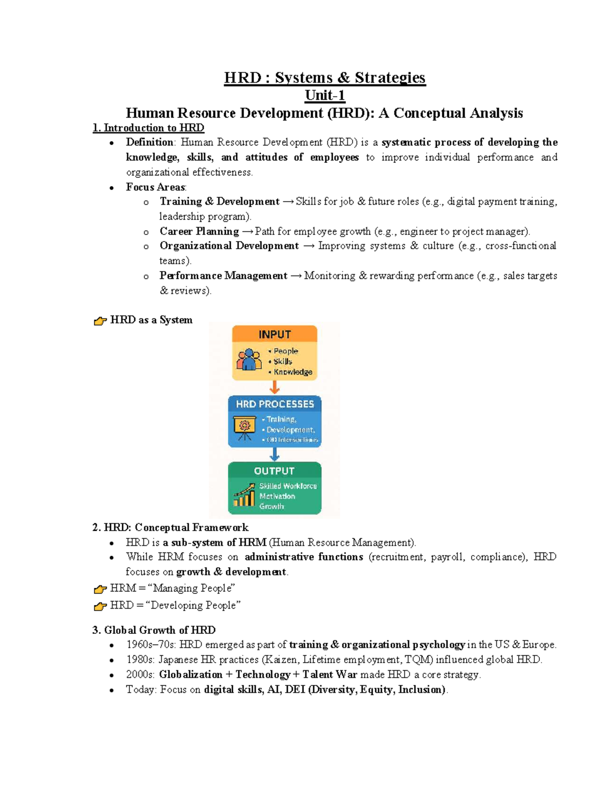 HRD 101: Systems Strategies in Human Resource Development - Unit 1 ...
