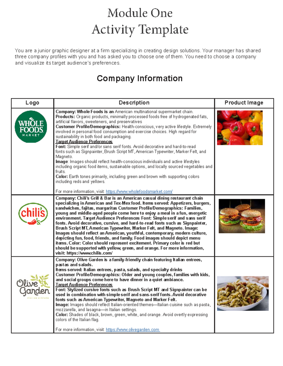 GRA 280 Mood Board Design Brief for Target Audience Preferences - Studocu