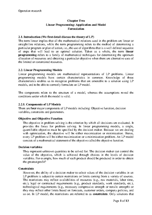 Individual Assignment - Operation Research - AAU - Studocu