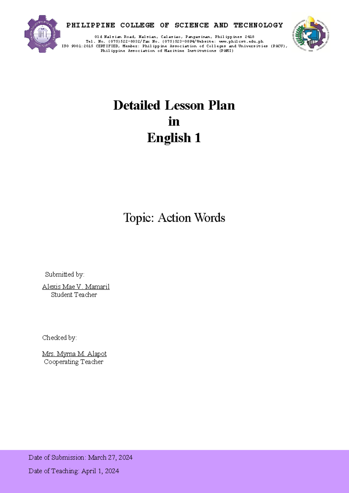 Detailed- Lesson-PLAN-IN- English-1- Revised- Quarter-4-WEEK-1 - Date ...