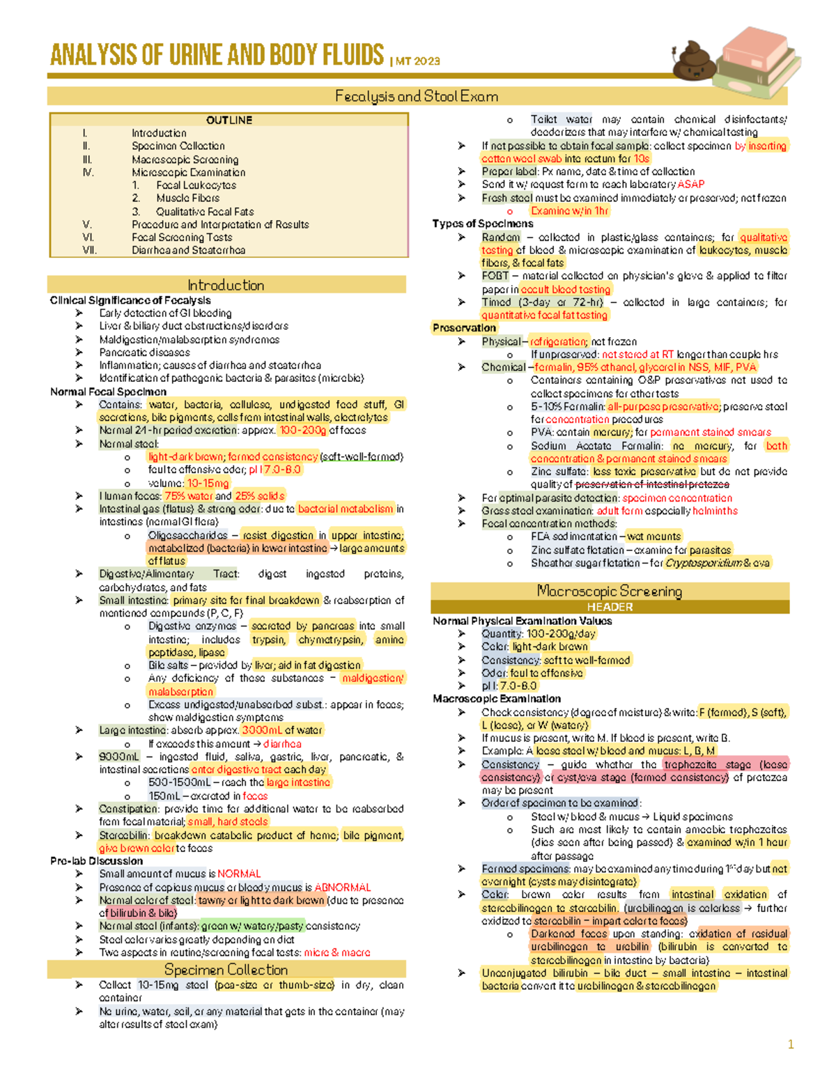 Cycle-1 - P1-P3-PRE- Internship Notes - ANALYSIS OF URINE AND BODY ...