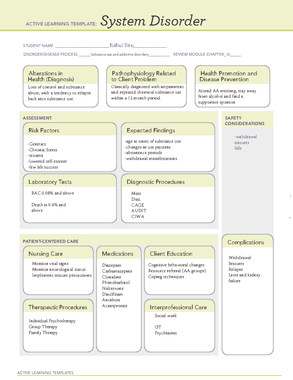ALT - System Disorder Sunstance use and addictive disorders - ACTIVE ...