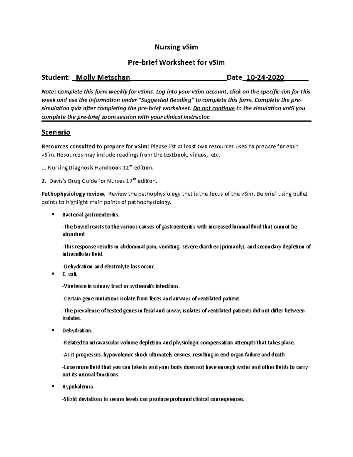 Nursing v Sim MS Prebrief (1) - Molly Metschan - 3 - Nursing vSim ...