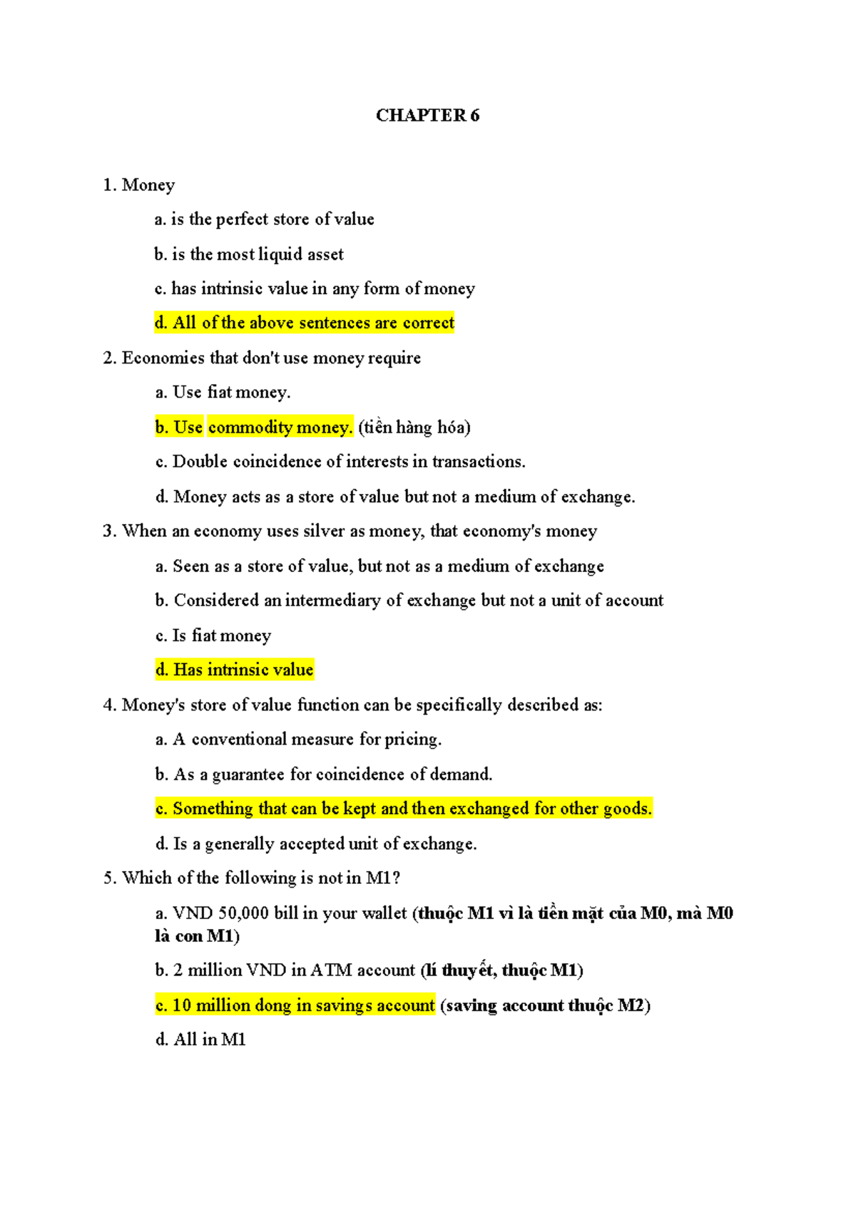 CHAPTER 6: Understanding Money and Banking Concepts (Course Code: - Studocu