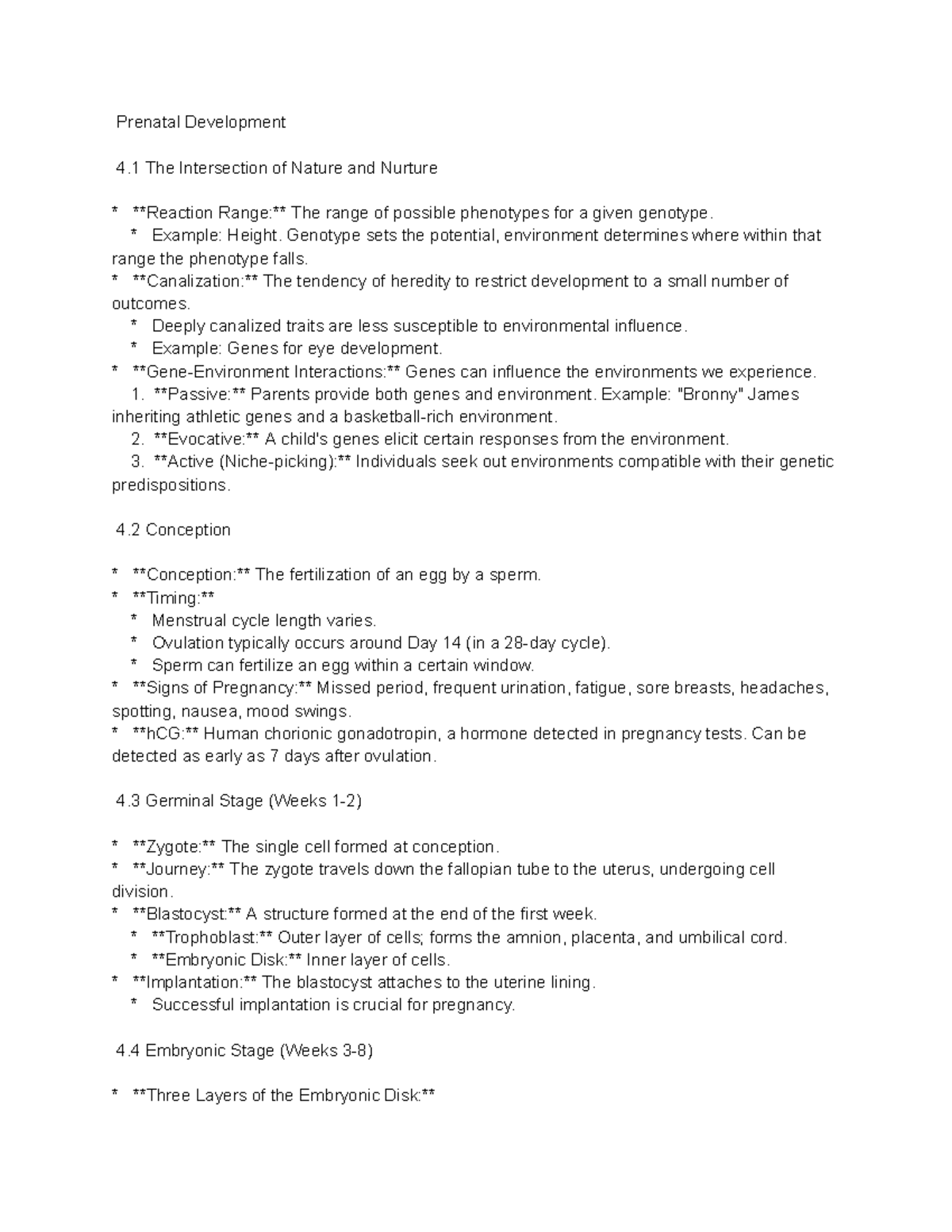 Psych of Aging Exam 2 Notes: Nature, Nurture, and Development - Studocu