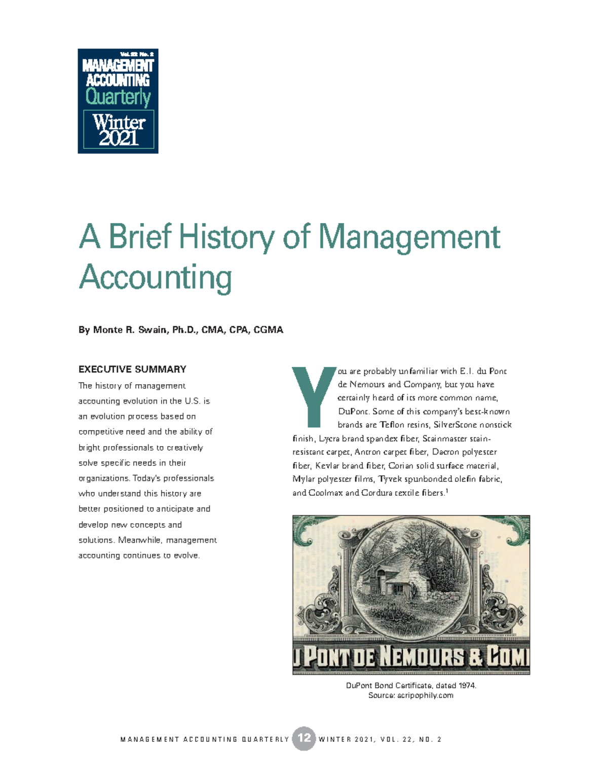 The Evolution of Management Accounting: DuPont's ROI Formula Insights ...