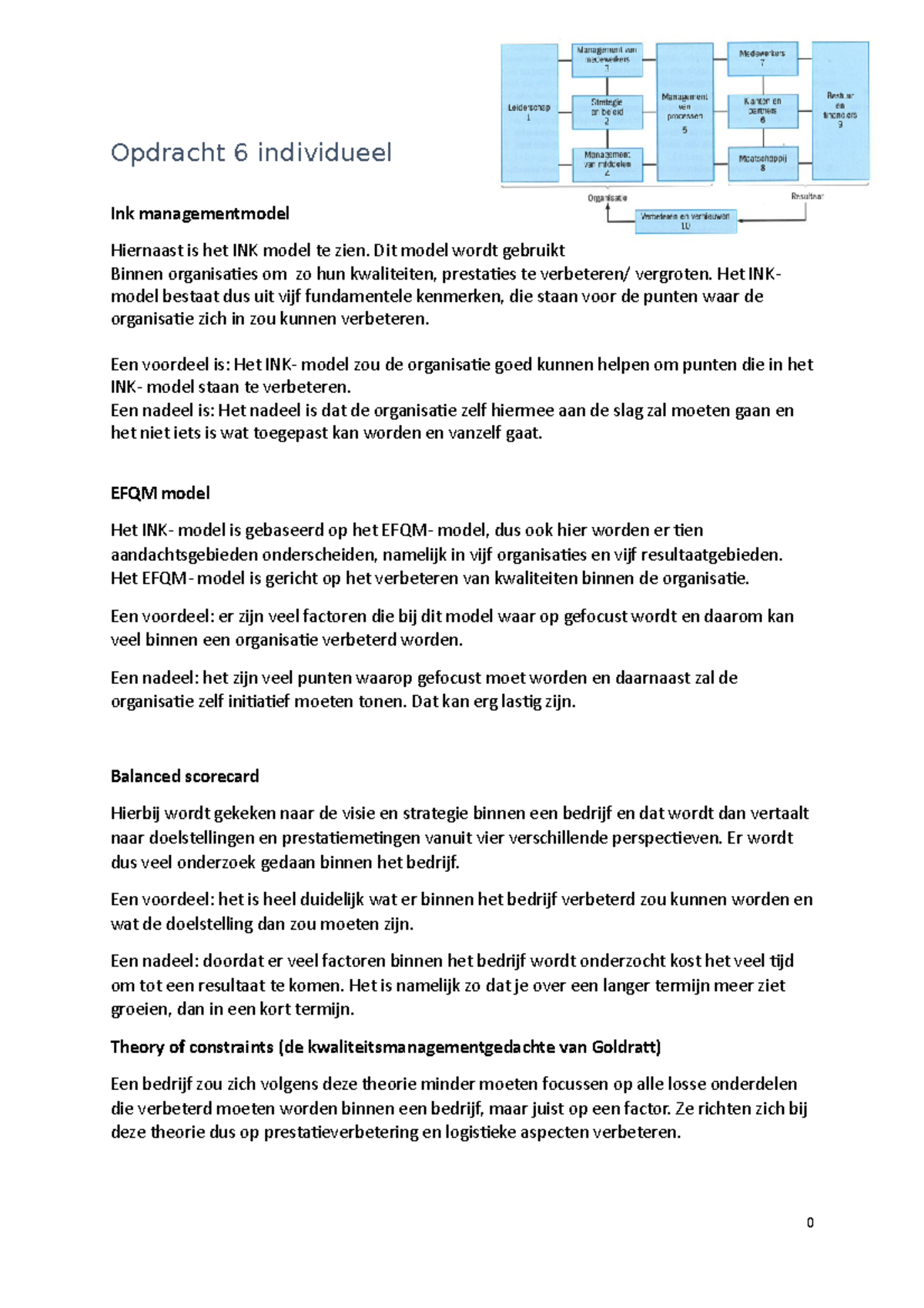 Opdracht 6: Samenvatting van Managementmodellen met Voor- en Nadelen ...
