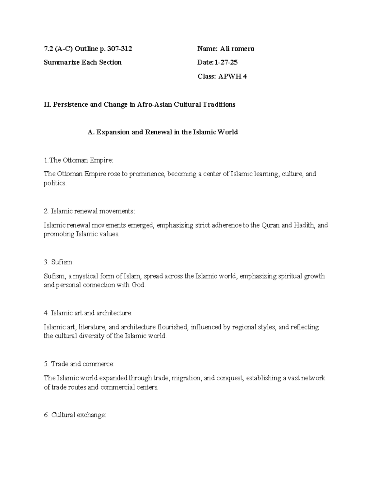 7.2 outline template-1 - 7 (A-C) Outline p. 307-312 Name: Ali romero ...