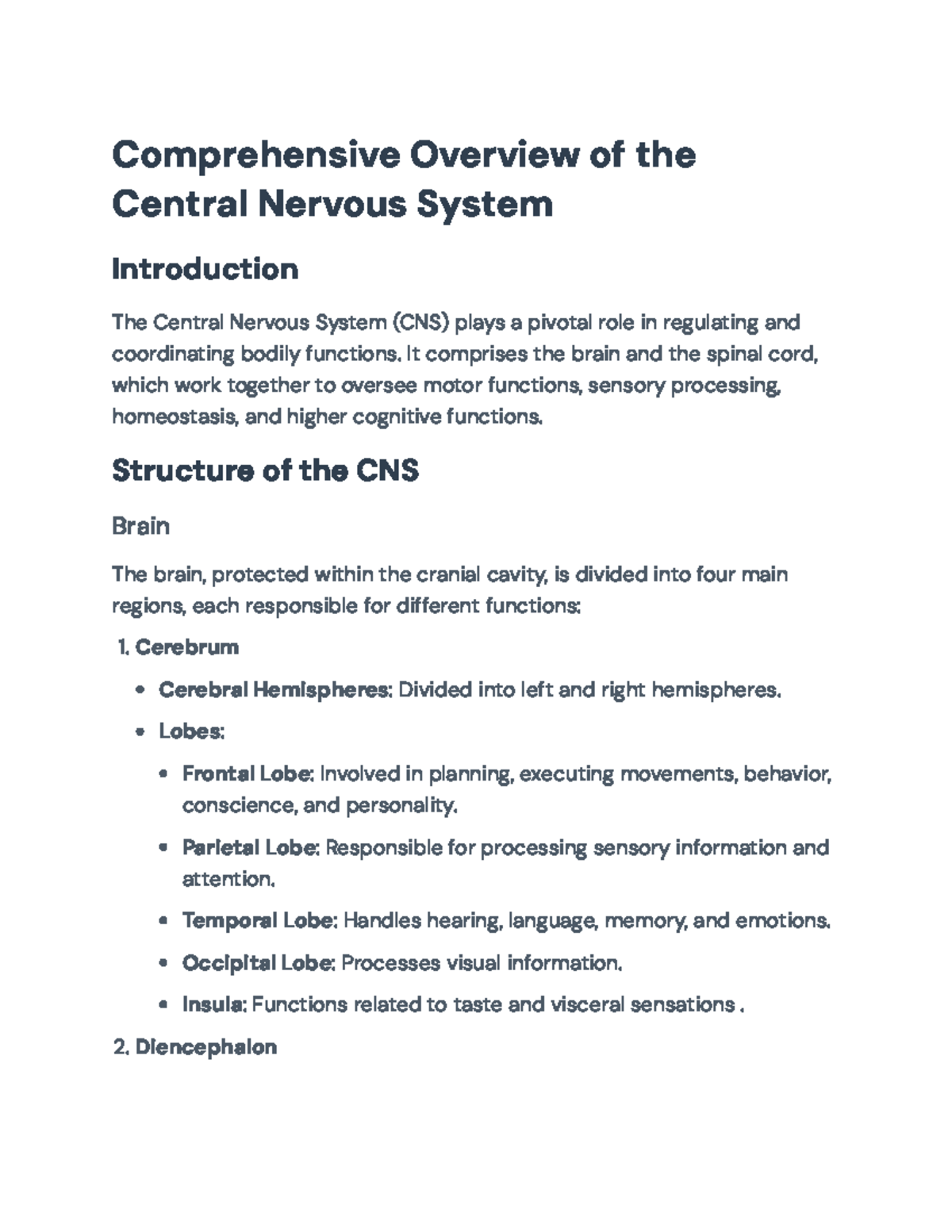 CNS Structure & Function: Comprehensive Overview of the Central Nervous ...