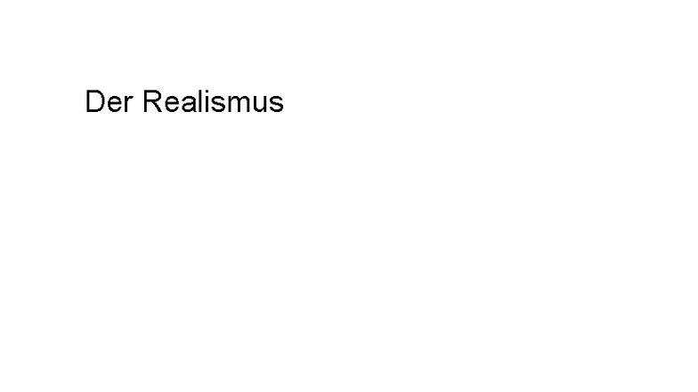 Der Realismus im 19. Jahrhundert: Eine literarische Bewegung - Studocu