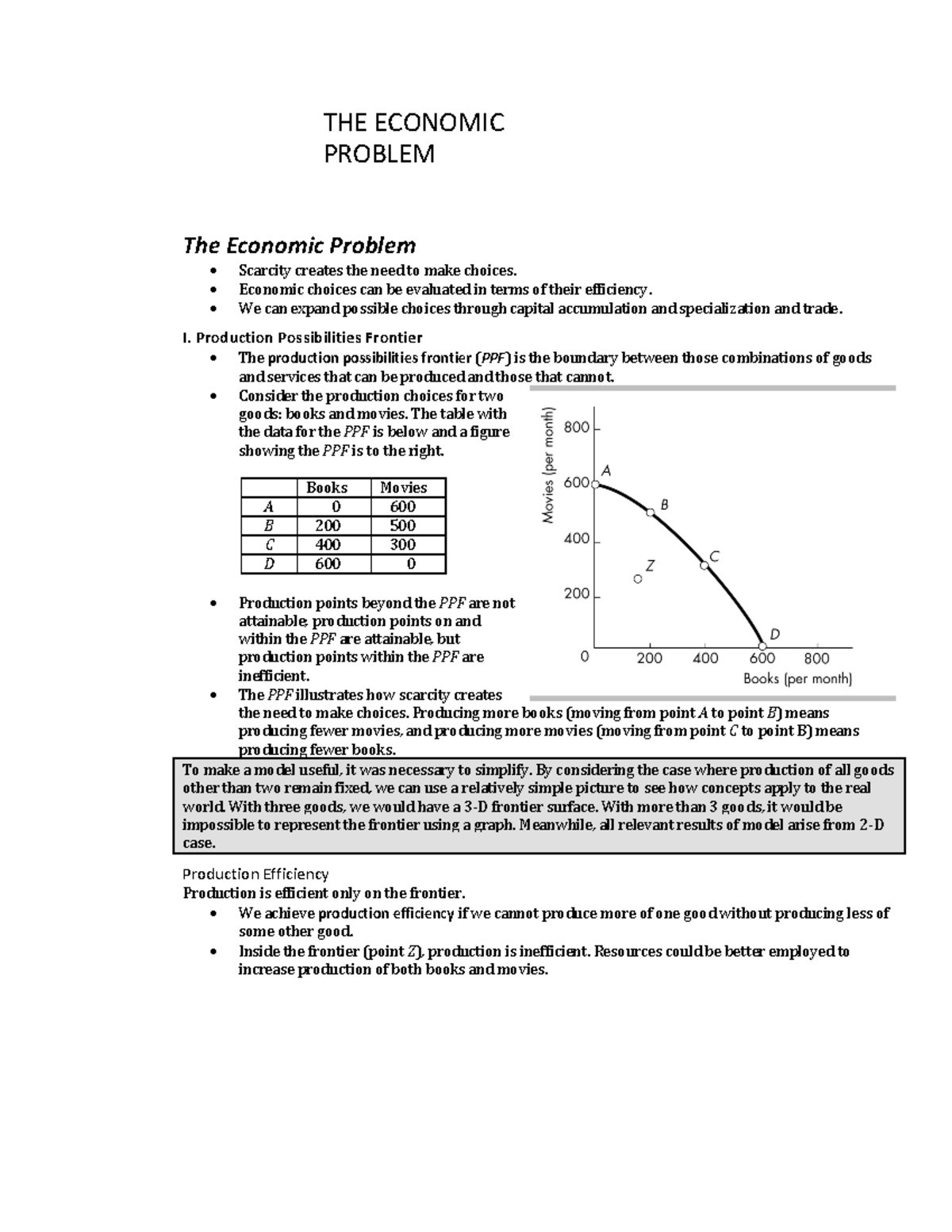 Economic Choices: Opportunity Cost & PPF Analysis - Studocu
