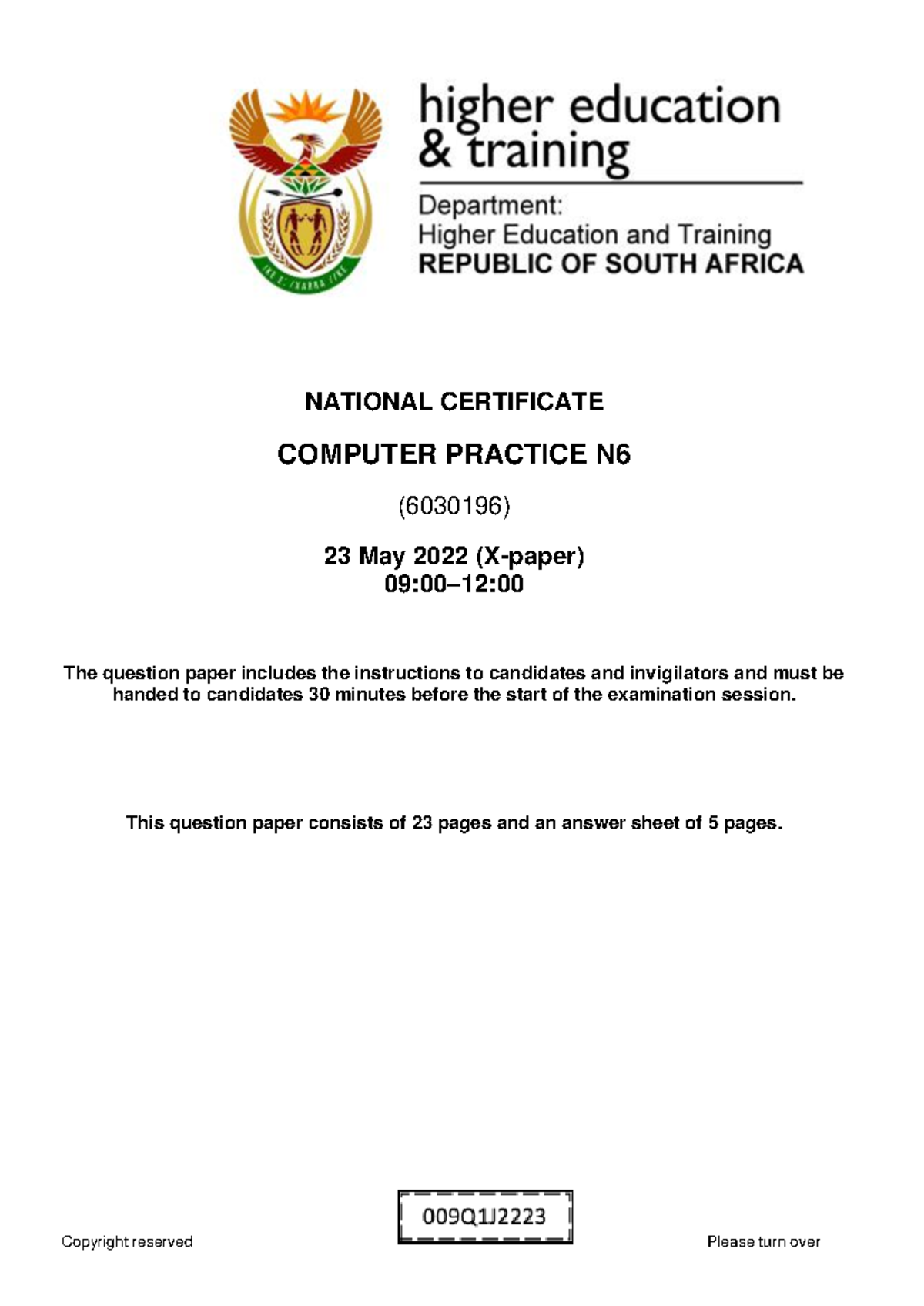 N230 - Computer Practice N6 Final Exam Question Paper June 2022 - Studocu