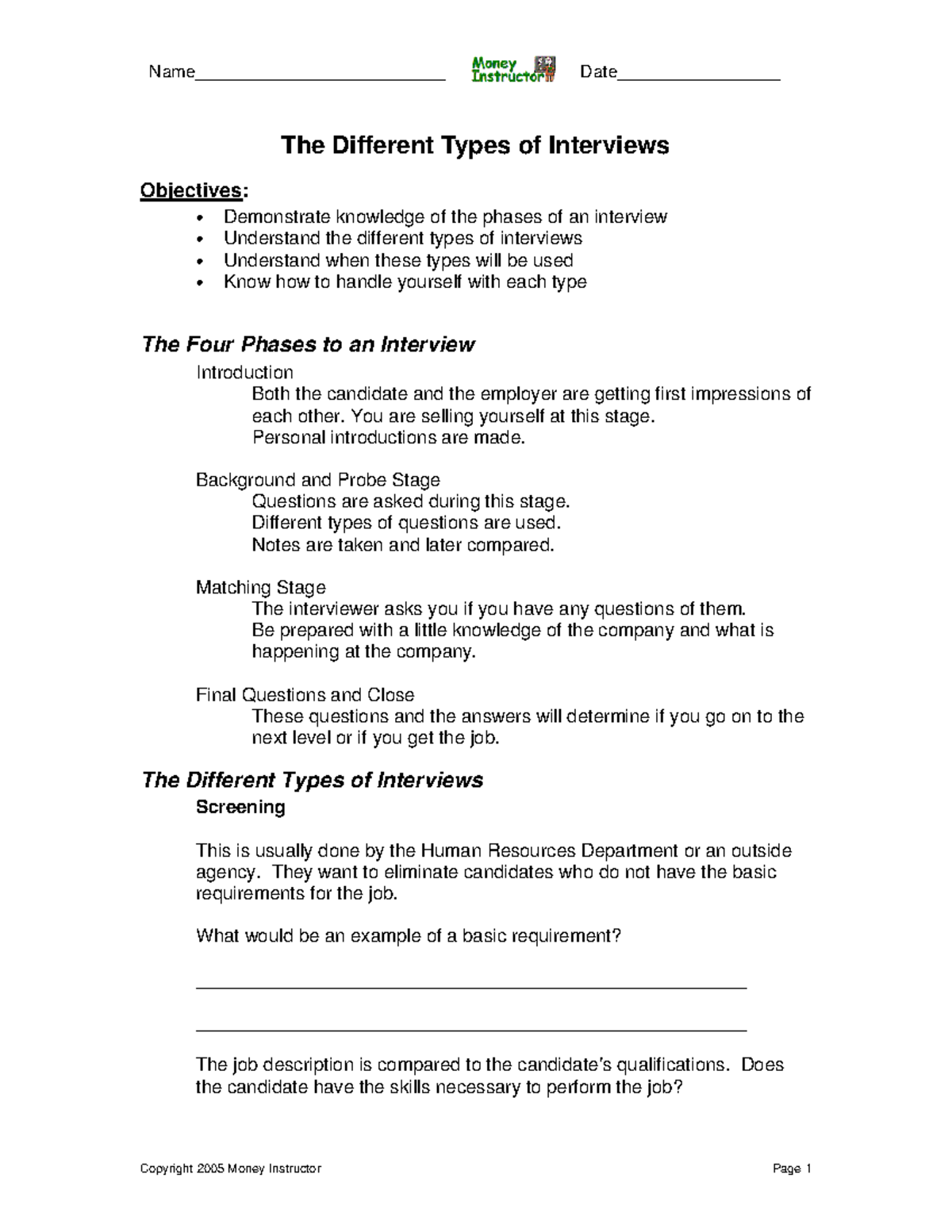 Types of Interviews: Understanding Phases and Formats - Studocu