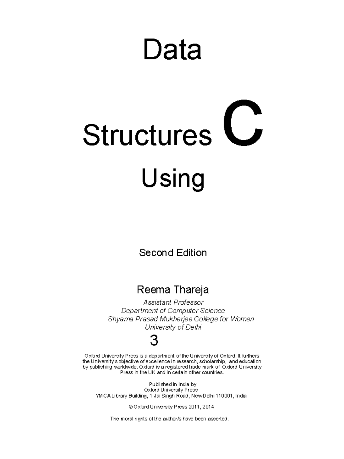 Data Structures Using C (2nd Edition) - Reema Thareja Overview - Studocu
