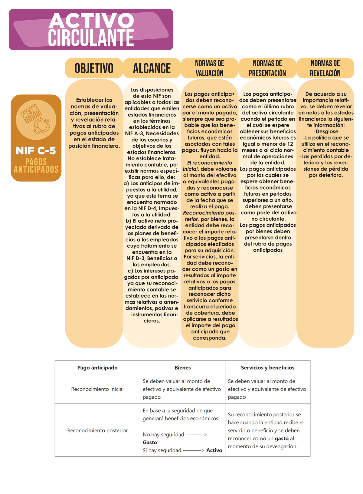Tabla NIF C-5 - NIF C-5 PAGOS ANTICIPADOS - ACTIVO CIRCULANTE OBJETIVO ...