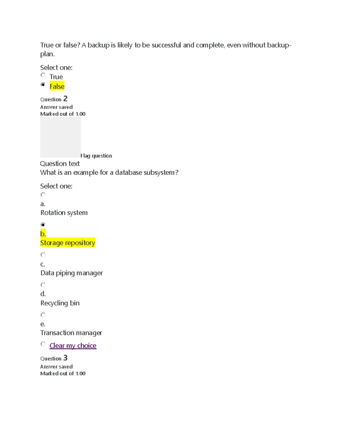 CS 3306 Final Exam - • Final Exam (Proctored) Question 1 Answer saved ...