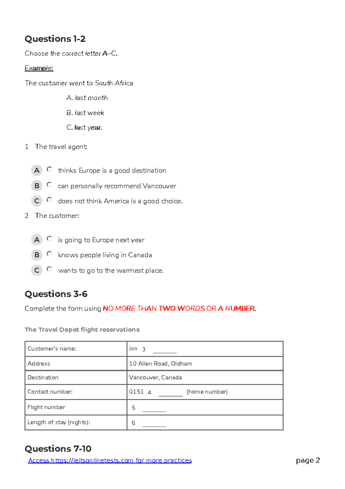 Listening Practice Test 1 - Version 9 (v9) - Page 2 - Studocu