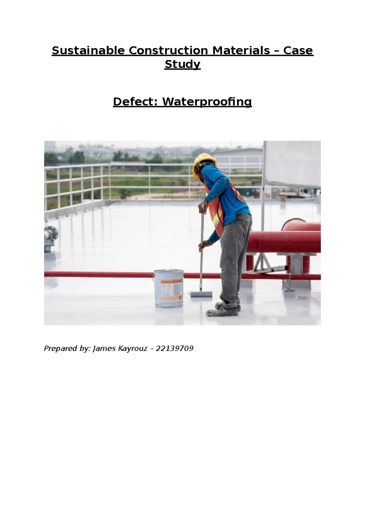 Sustainable Construction Materials: Case Study on Waterproofing ...