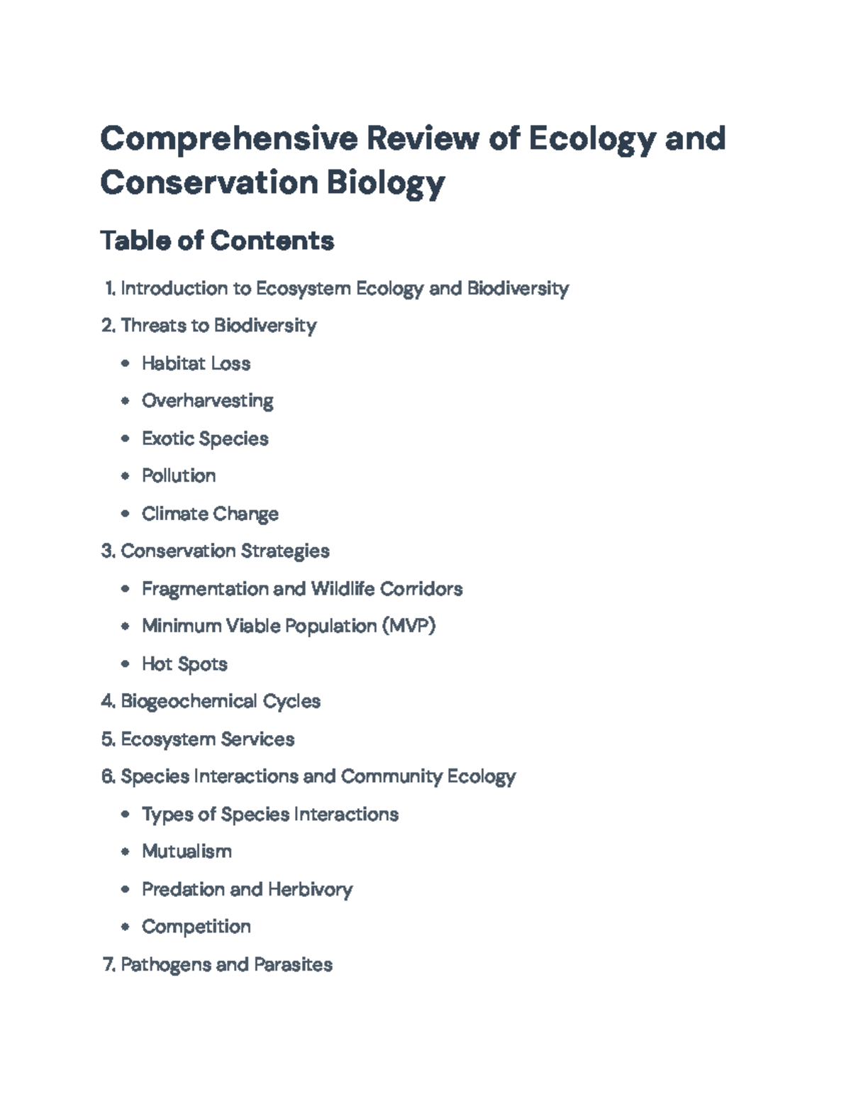 Conservation Biology & Ecosystem Ecology: Key Concepts & Strategies ...