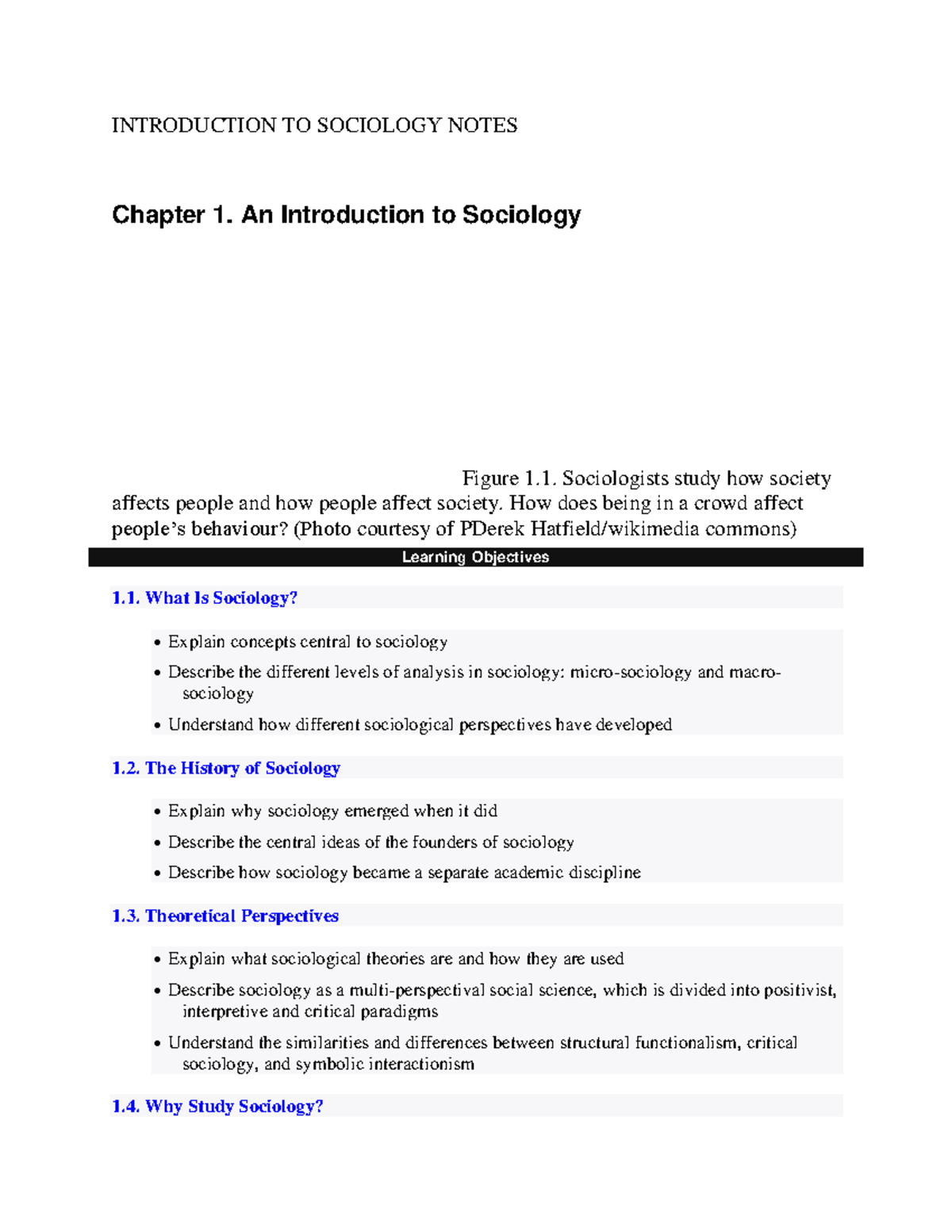 Introduction to Sociology (SOC 101): Comprehensive Study Notes - Studocu
