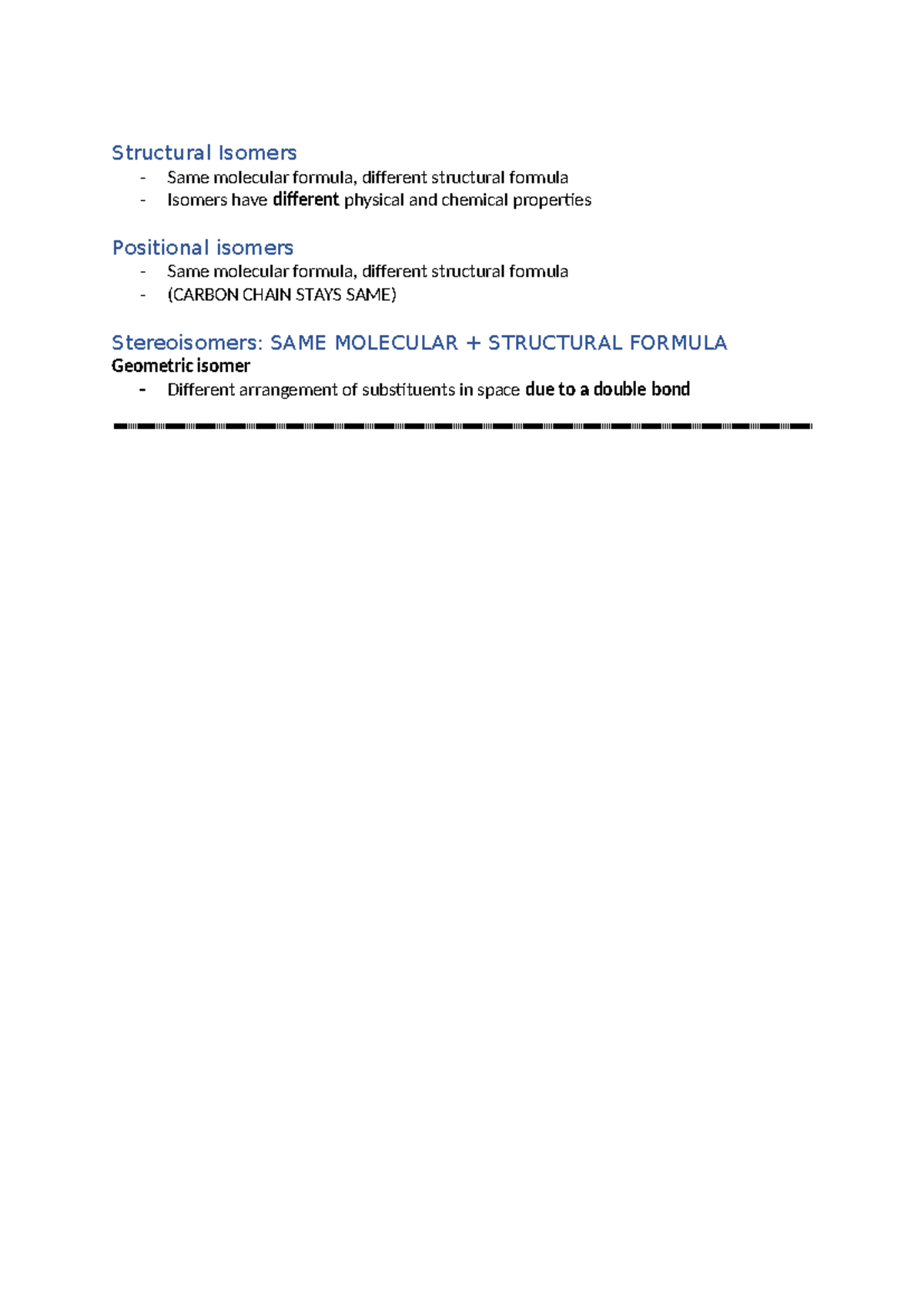 Chemistry Glossary QCE Unit 4: Isomers, Reactions, and Polymers - Studocu