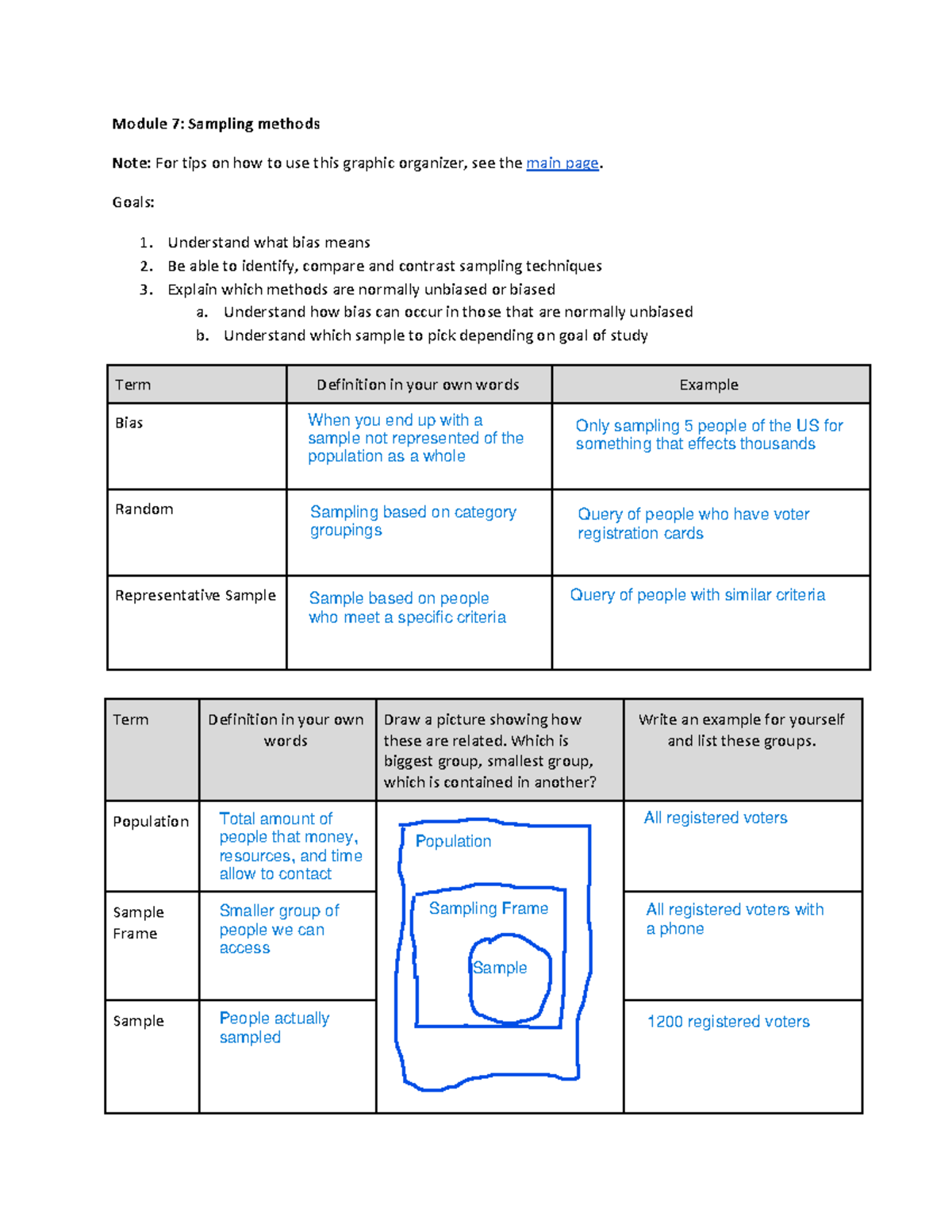 Module 7 - Sampling - Notes - Module 7: Sampling methods Note: For tips ...
