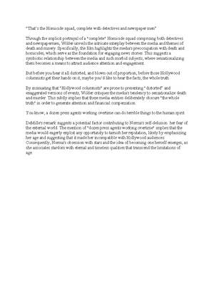 Sunset Boulevard Themes Table - Themes Table Themes Context Quotes ...