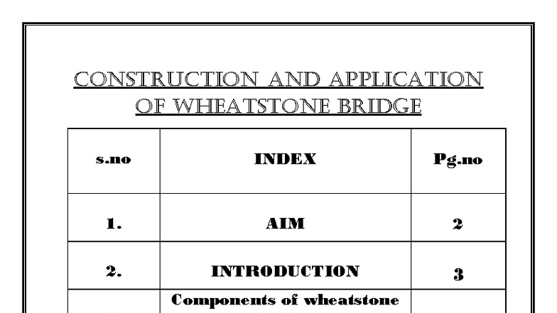 Physics Project Class 12: Wheatstone Bridge Construction & Applications ...