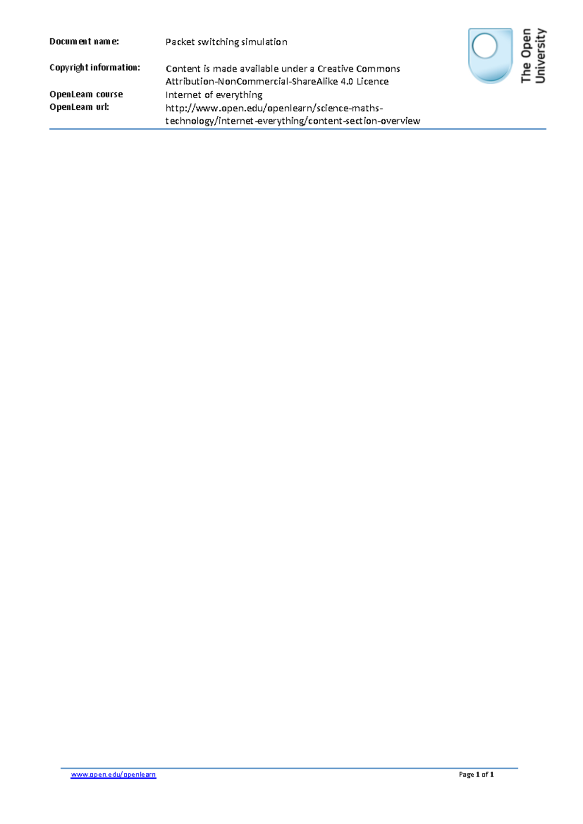 1.3.3.5 Packet Tracer: Exploring Packet Switching Simulation Techniques ...