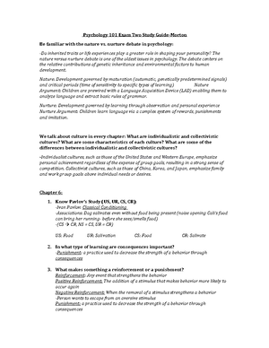 Psych 101 Final Exam Study Guide - Psychology 101 Final Exam Study This ...