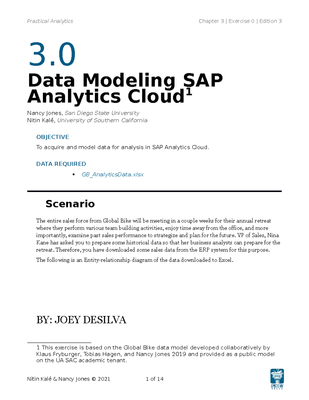 3.0 Data Modeling in SAC - 3. Data Modeling SAP Analytics Cloud 1 Nancy ...