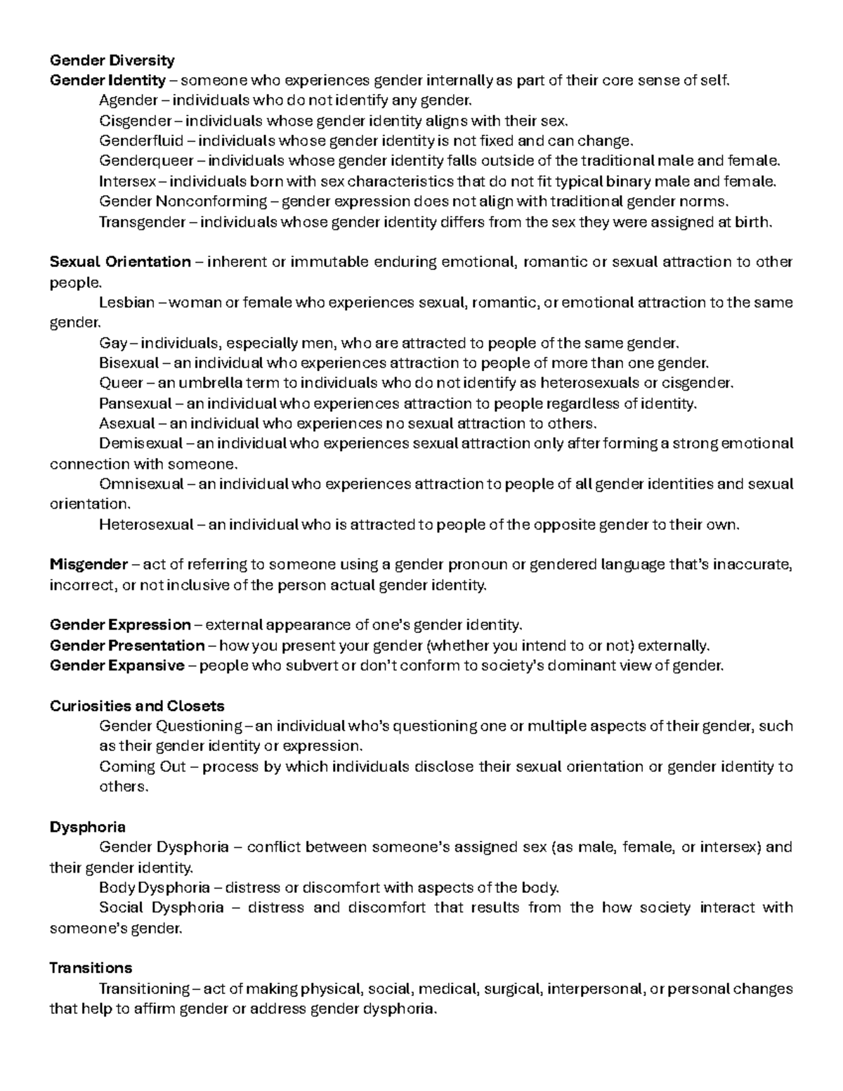 Gender diversity and identity: Understanding key concepts and terms ...