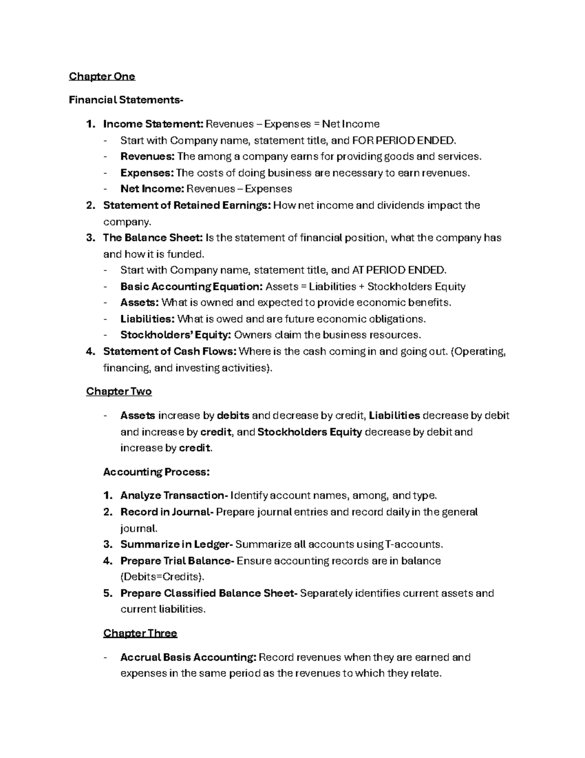 Accounting Test Review: Financial Statements & Adjustments (Exam 1 ...