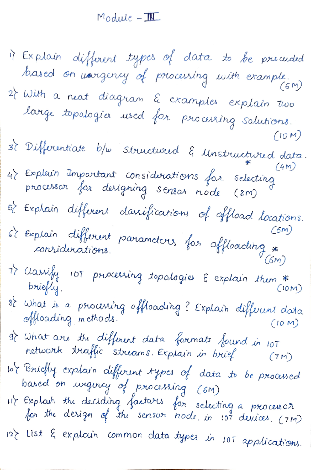 Iot practice questions - ? Explain diforent types of data to he pre ...