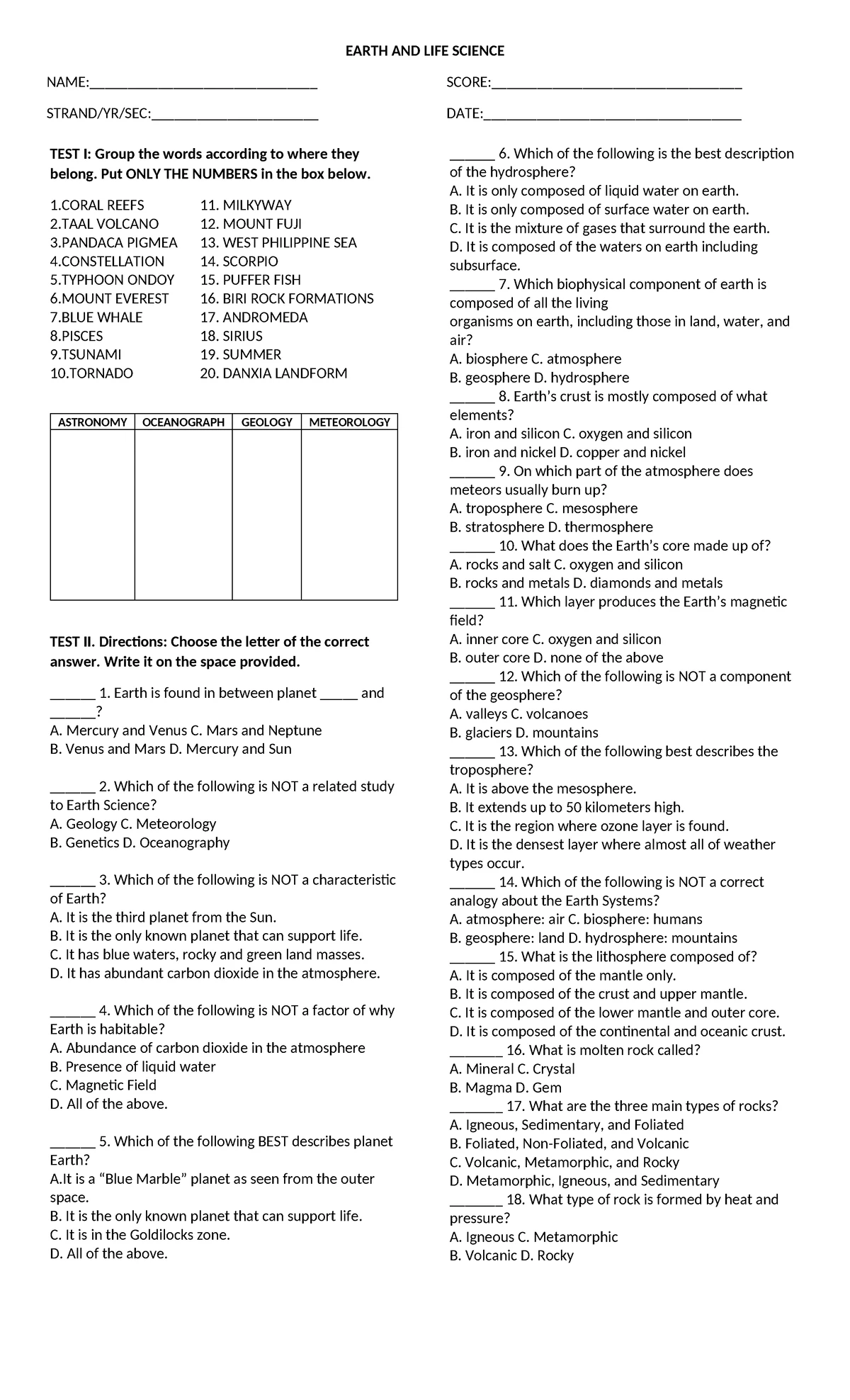 STEM 12 Daily Lesson Log: General Biology 2 (Feb. 12-16, 2024) - Studocu