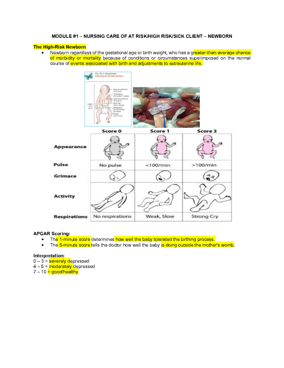 Maternal & Infant High-Risk Nursing Care Notes (NURS 3) - Studocu
