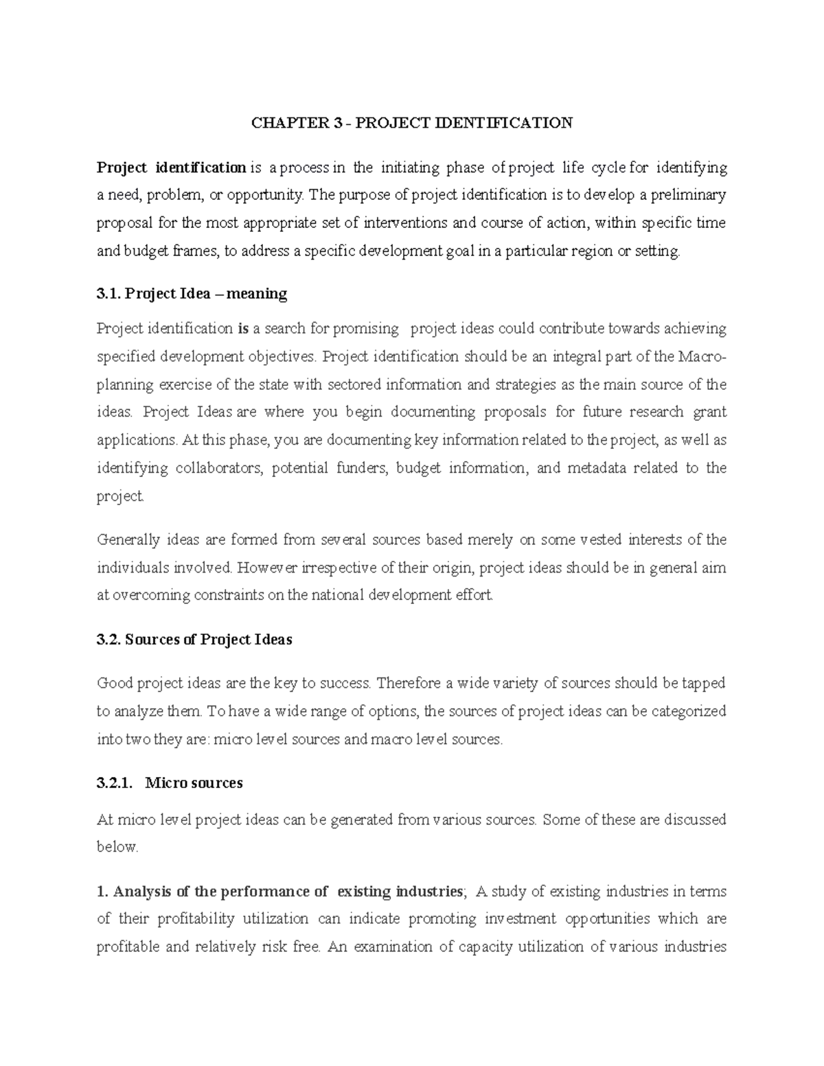 Chapter 3 - Project Identification: Analyzing Successful Ideas - Studocu