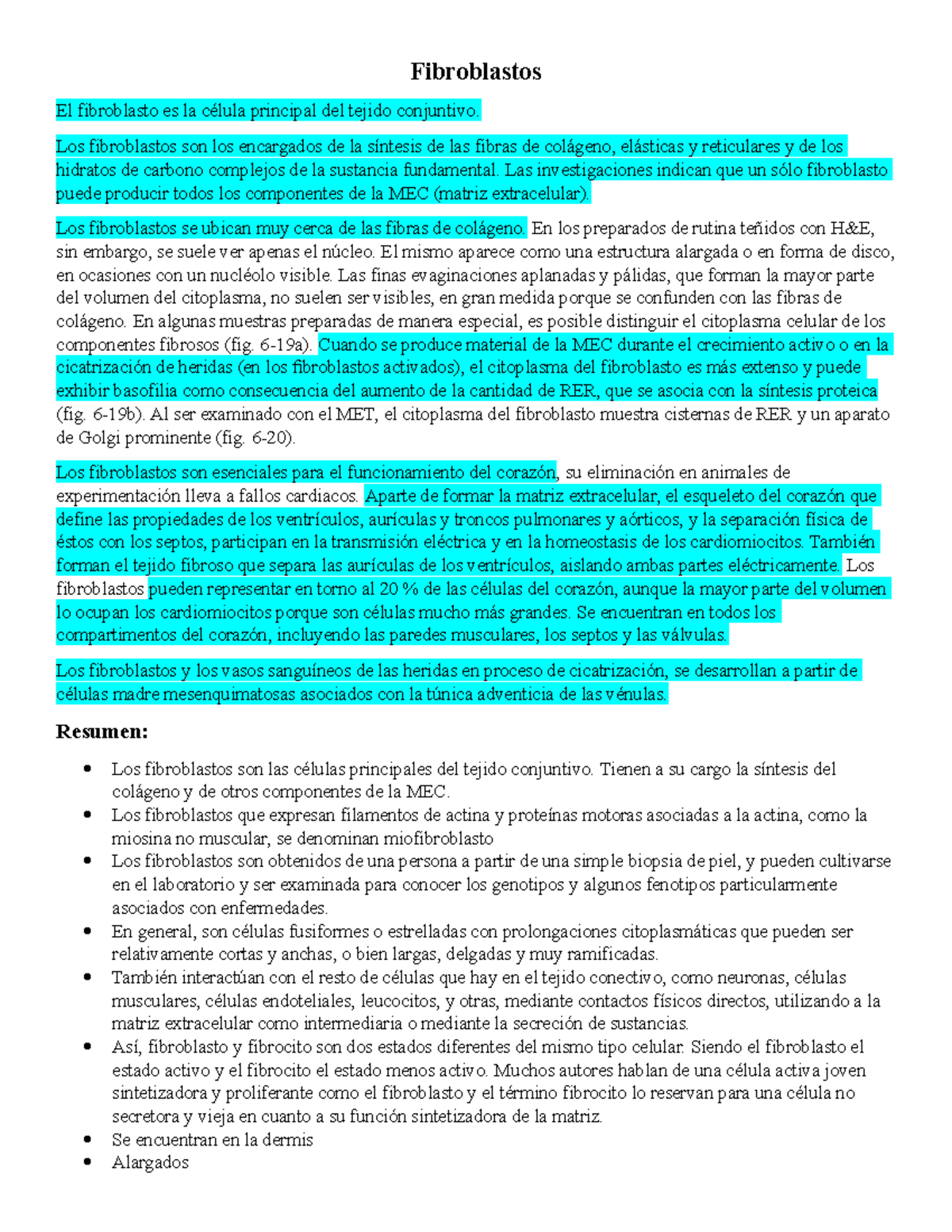 Fibroblastos en Tejido Conjuntivo: Análisis y Funciones (Histología ...