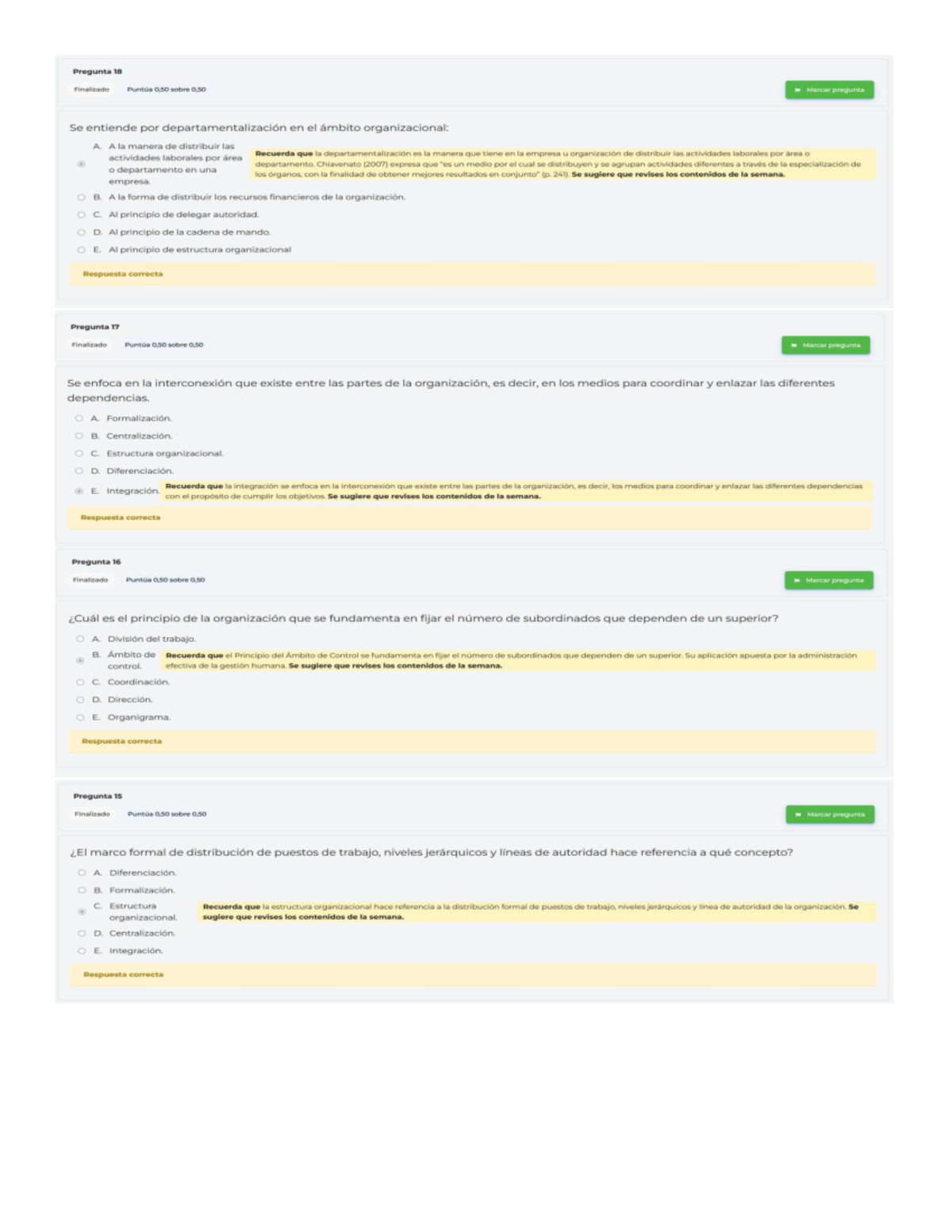 Cuestionario Administración Semana 5: Preguntas y Respuestas - Studocu