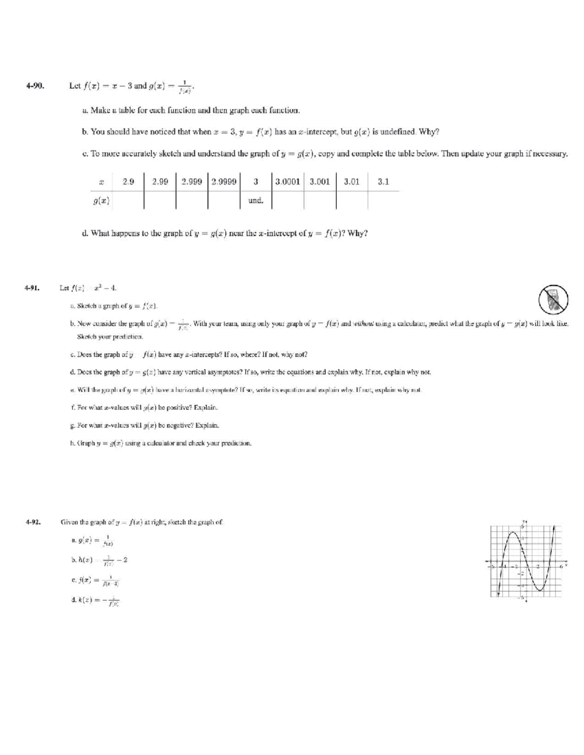 Functions and Graphs Analysis: f(x) and g(x) Exploration - Studocu