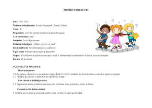 ALA 2 JOC DE Miscare - PROIECT DIDACTIC Unitatea de învăţământ: Data ...