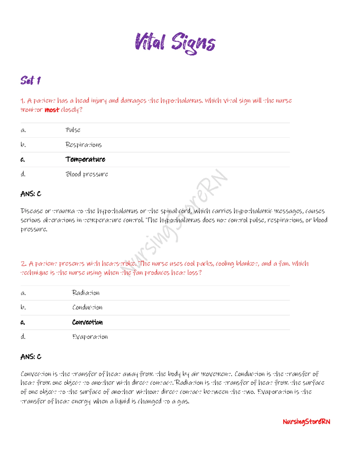 Chapter 2- Vital Signs - test practice - G R A D E S M O R E. C O M ...