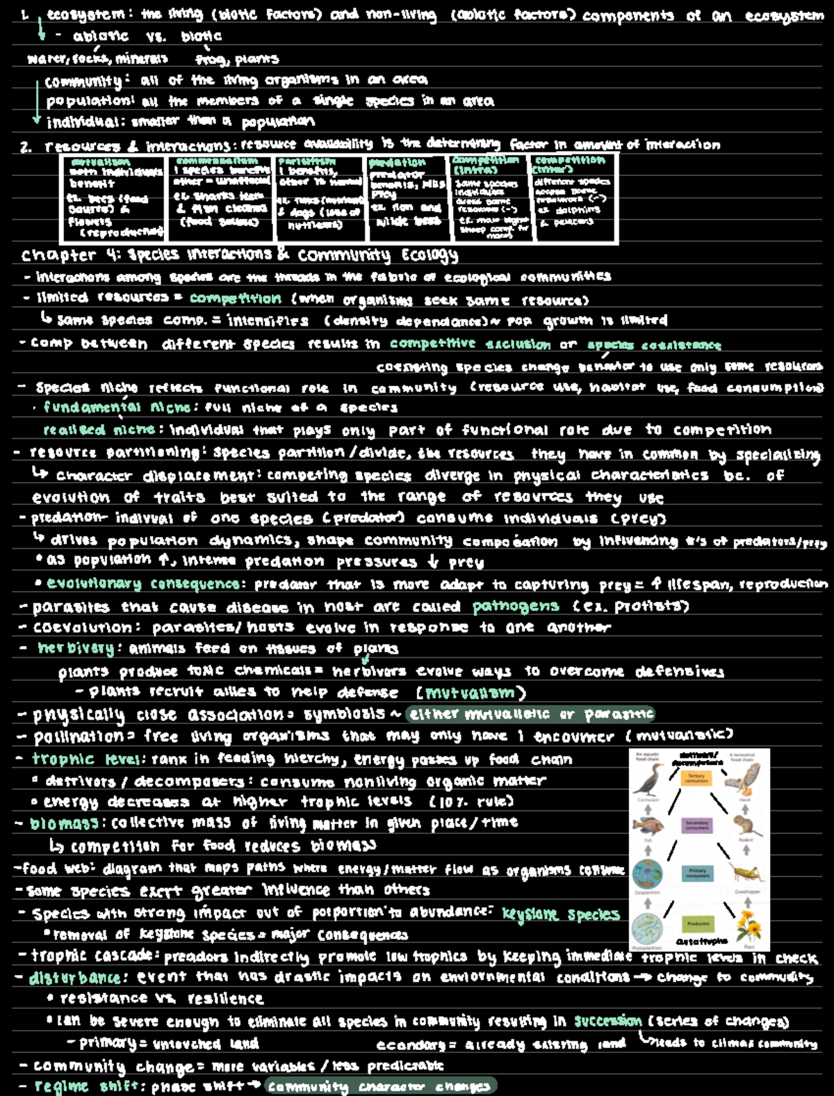 Chapter 4: Species Interactions and Community Ecology Insights - Studocu