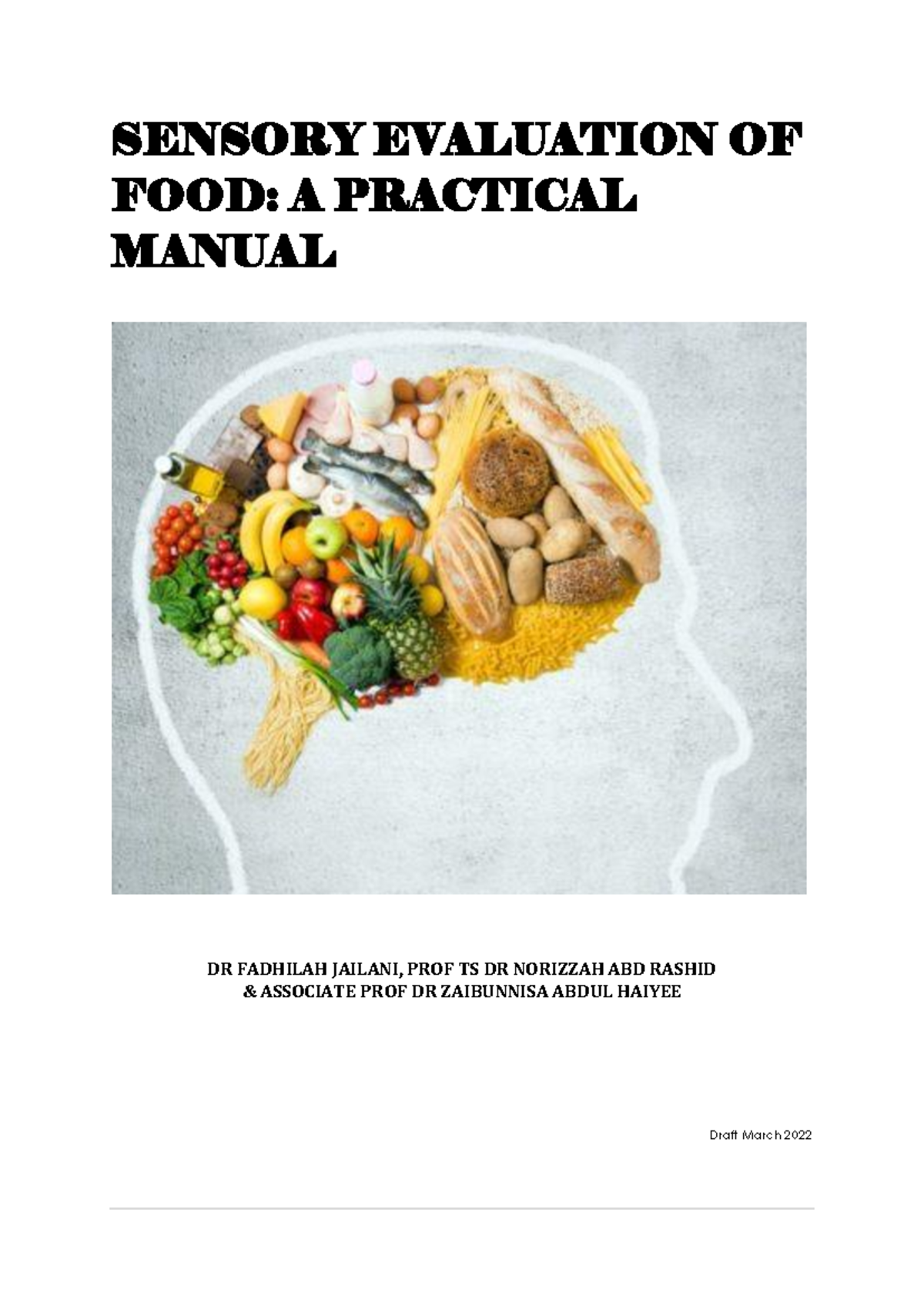 FST568 - Sensory Evaluation of Food: Comprehensive Lab Manual - Studocu