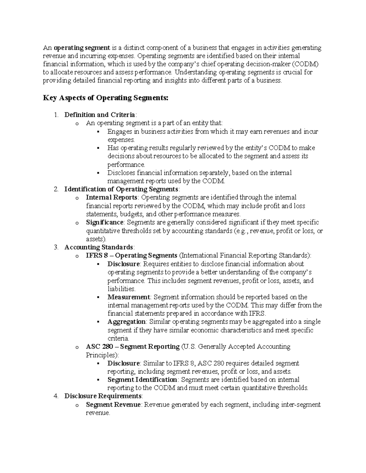 Operating segment - hahahahah - An operating segment is a distinct component of a business that ...