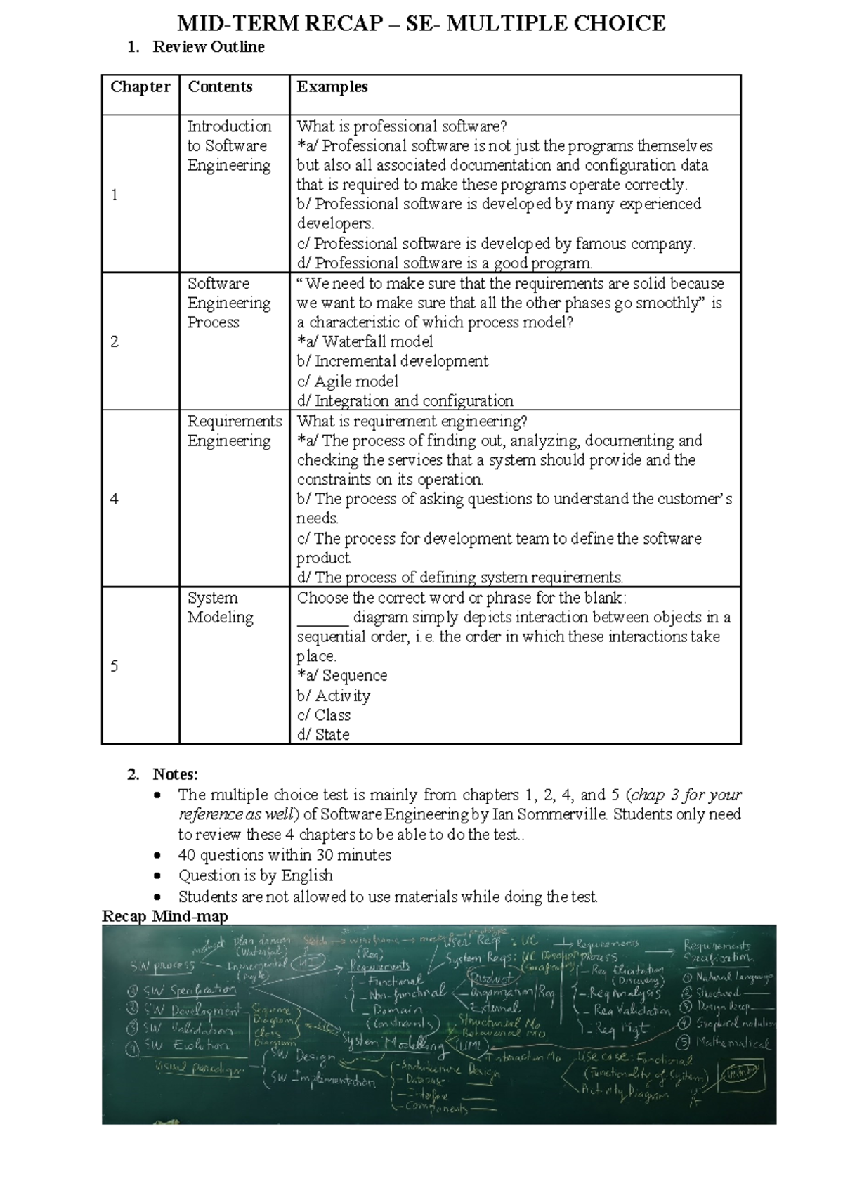 502045 SE Midterm Review: Key Concepts & Multiple Choice Prep - Studocu