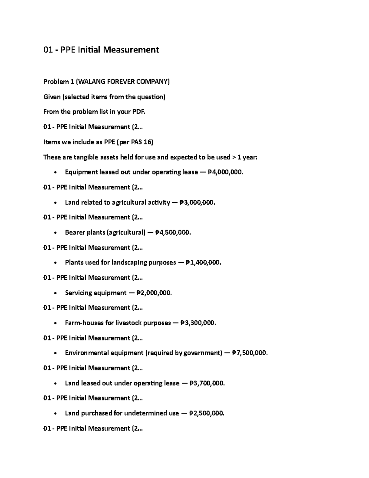 01 PPE Initial Measurement Problems and Solutions (WALANG FOREVER CO ...
