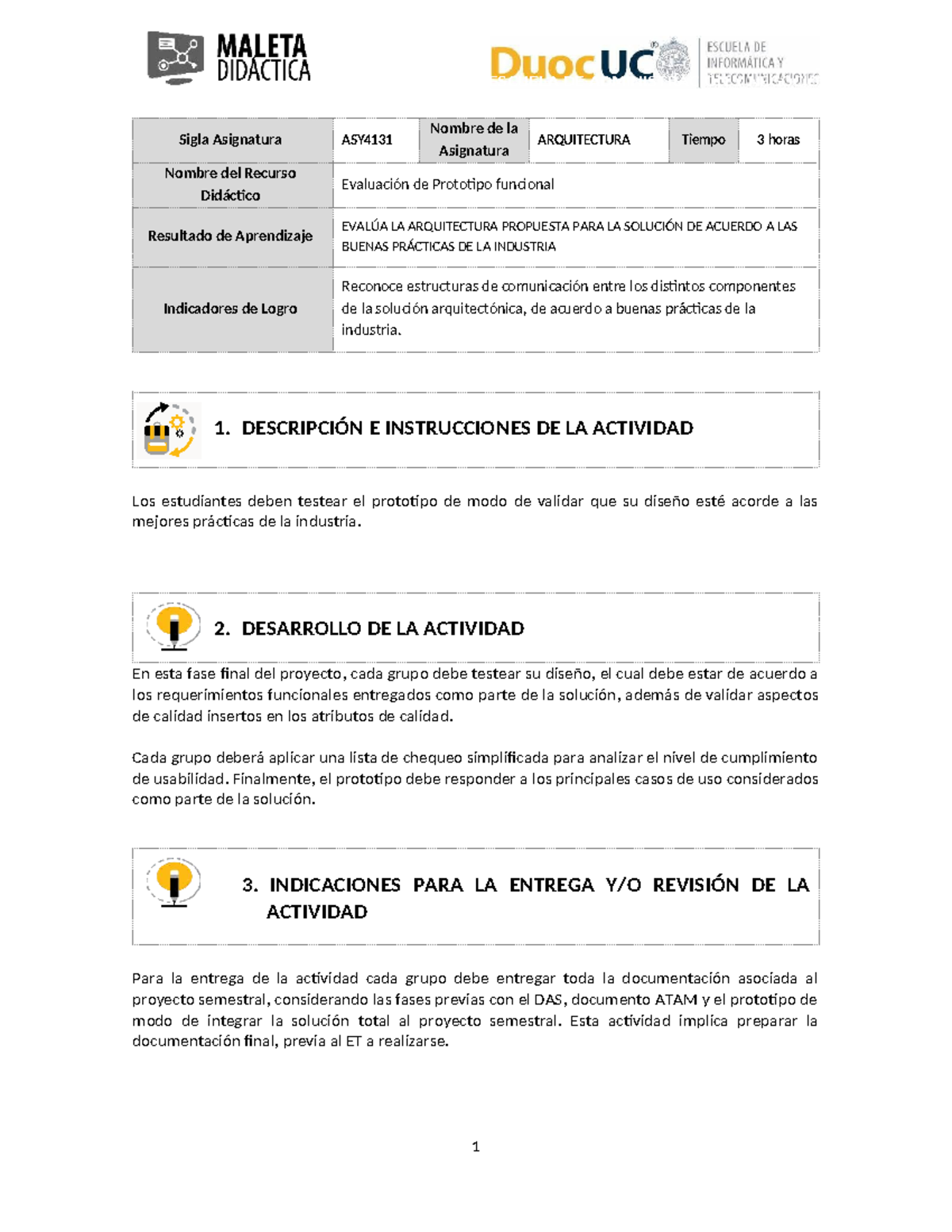 Evaluación del Prototipo Funcional - ASY4131 - Arquitectura - Studocu