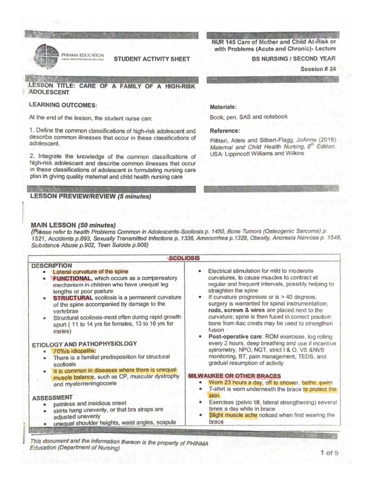 SAS 24-26 - Comprehensive Overview for NUR 145 Modules 24-26 - Studocu